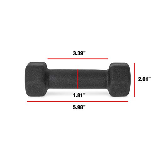 CAP Barbell Black Neoprene Coated Dumbbell, 2 lb Single