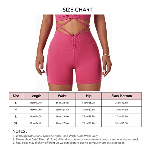 CATOO High Waist Patchwork Moisture Wicking Fitness Short Shorts Machine Washable Yoga Shorts For Running (M)