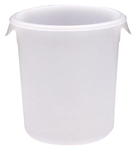 Rubbermaid Commercial Products Plastic Round Food Storage Container for Kitchen/Food Prep/Storing, 4 Quart, White, Container Only (FG572100WHT)