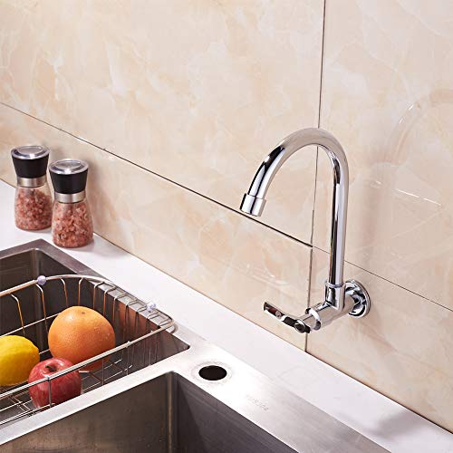 Flexible Swivel Kitchen Sink Faucet with Single Handle,Cold Water Filter Faucet,Wall Mounted