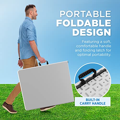 Sorfey Portable Folding Table 6-Foot X 30 inch Plastic Indoor & Outdoor for Picnic, BBQ, Party,