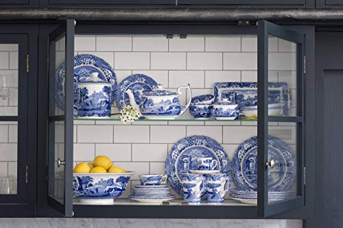 Spode Blue Italian Footed Bowl | Made of Porcelain | Berries, Sweets, and Chocolate Bowl | Scalloped Edge | Measures 4.75-Inch | Dishwasher and Microwave Safe