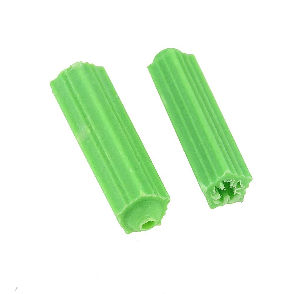 Expansion Bolts 50PCS Plastic Expansion Pipe Green M6 M8 Wall Plug Rubber Anchor Plug Self Tapping Screw Expansion Tube Wall Anchors and Screws for Drywall (Size : One Size, Specification : M6)