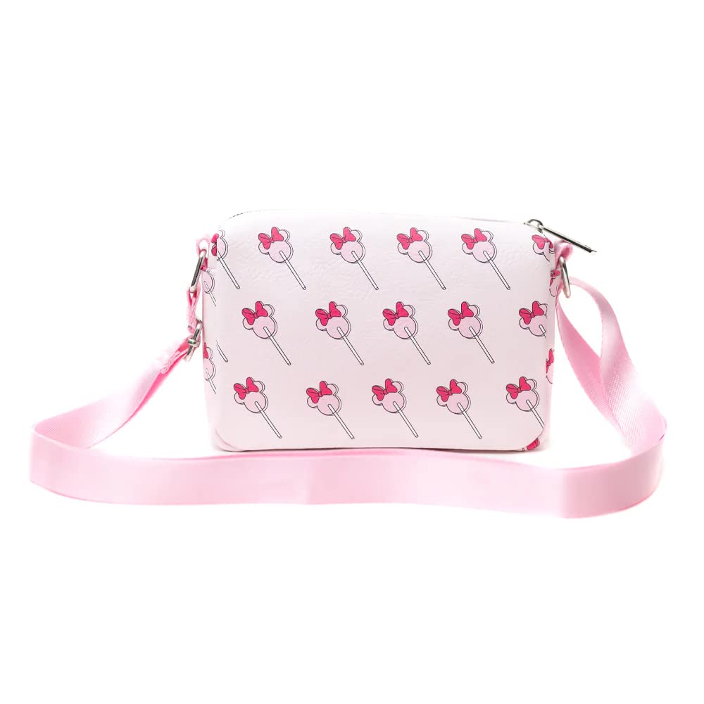Disney Bag, Cross Body, Rectangle, Minnie Mouse Lollipop Repeat Pink, Vegan Leather