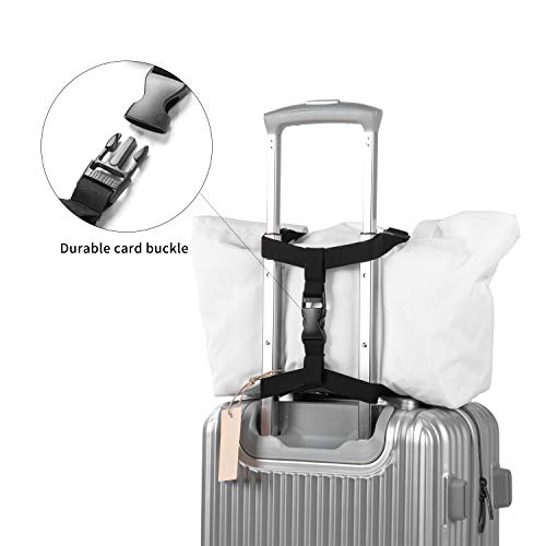 Luggage Straps Bag Bungee for Luggage, High Elastic Suitcase Adjustable Belt Bag Bungees with Buckles (Black/Blue)