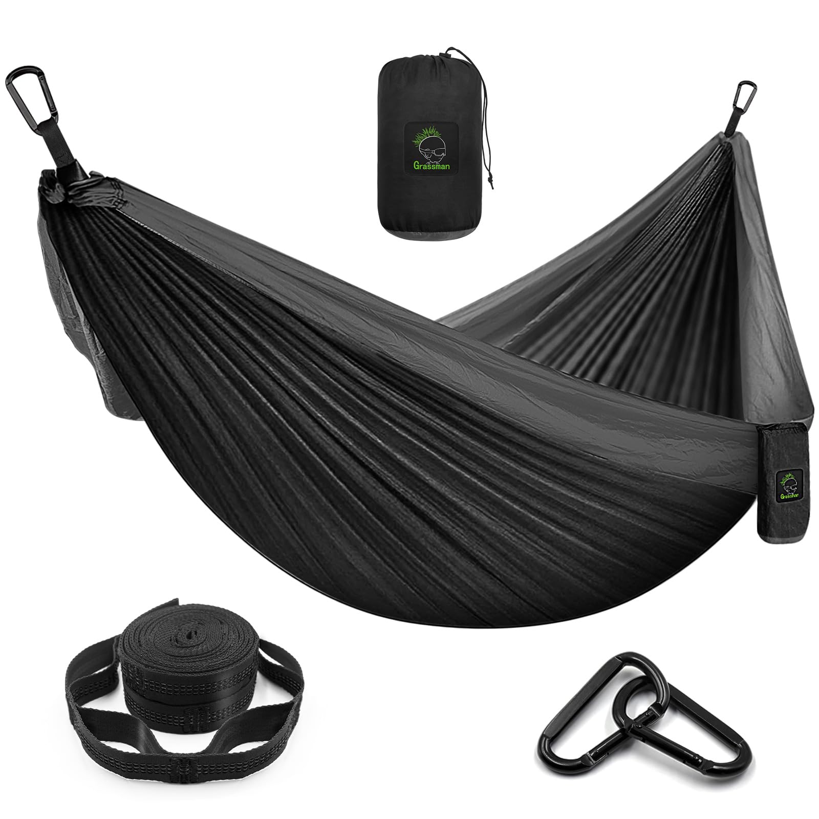 Camping Hammock Double & Single Portable Hammock with Tree Straps, Lightweight Nylon Parachute Hammocks Camping Accessories Gear for Indoor Outdoor Backpacking, Travel, Hiking, Beach