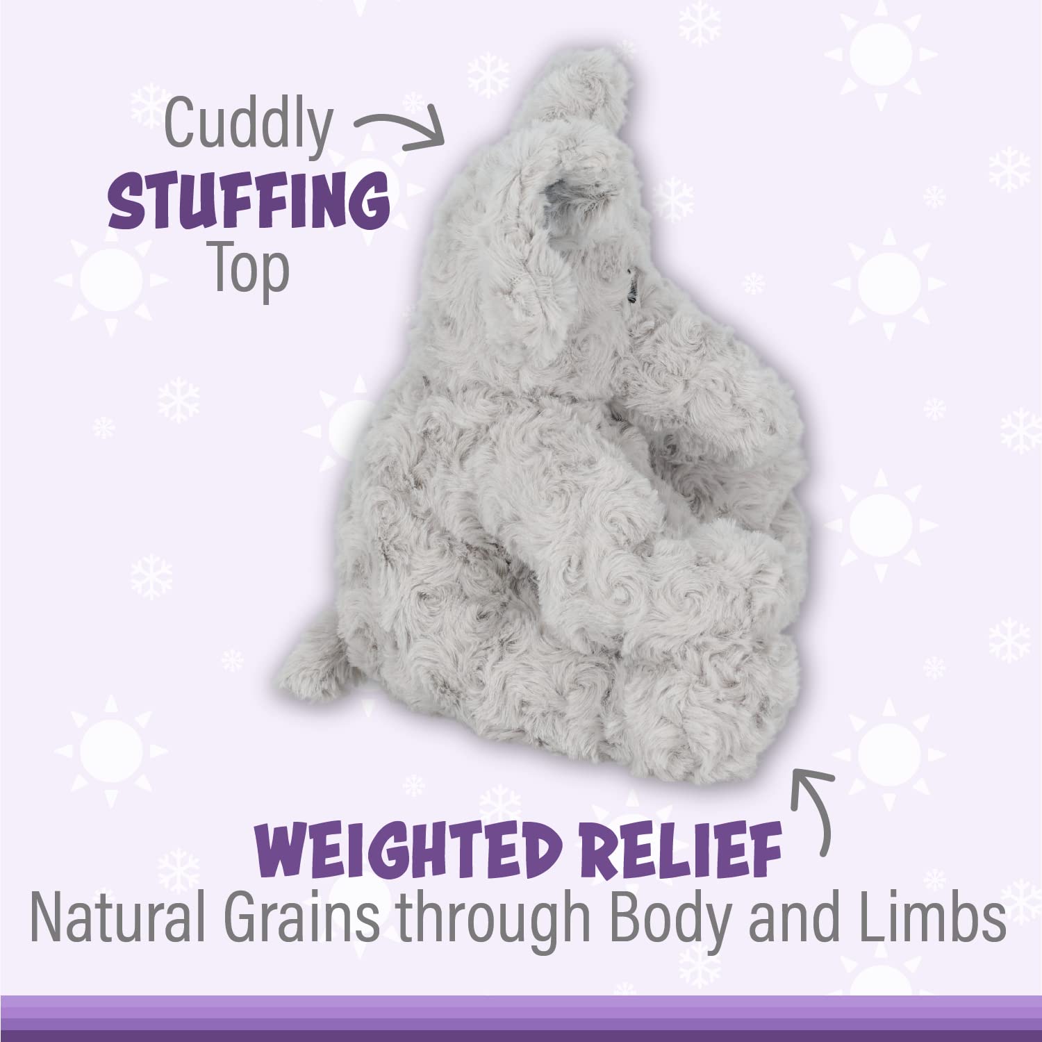 Warm Pals - Sweet Elephant - 1.5lbs - Cozy Microwavable Lavender Scented Plush Toys - Heated Stuffed Animal - Heatable Coolable Bedtime Comfort Plushie