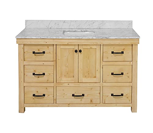 Kitchen Bath Collection Tuscany 60-inch Single Bathroom Vanity (Carrara/Driftwood): Includes Driftwood Cabinet with Authentic Italian Carrara Marble Countertop and White Ceramic Sink