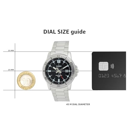 Casio MTP-VD01D-1EV Men's Enticer Stainless Steel Black Dial Casual Analog Sporty Watch