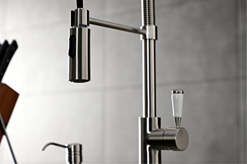 Kingston Brass LS8778DPL Paris Pre-Rinse Kitchen Faucet, Brushed Nickel