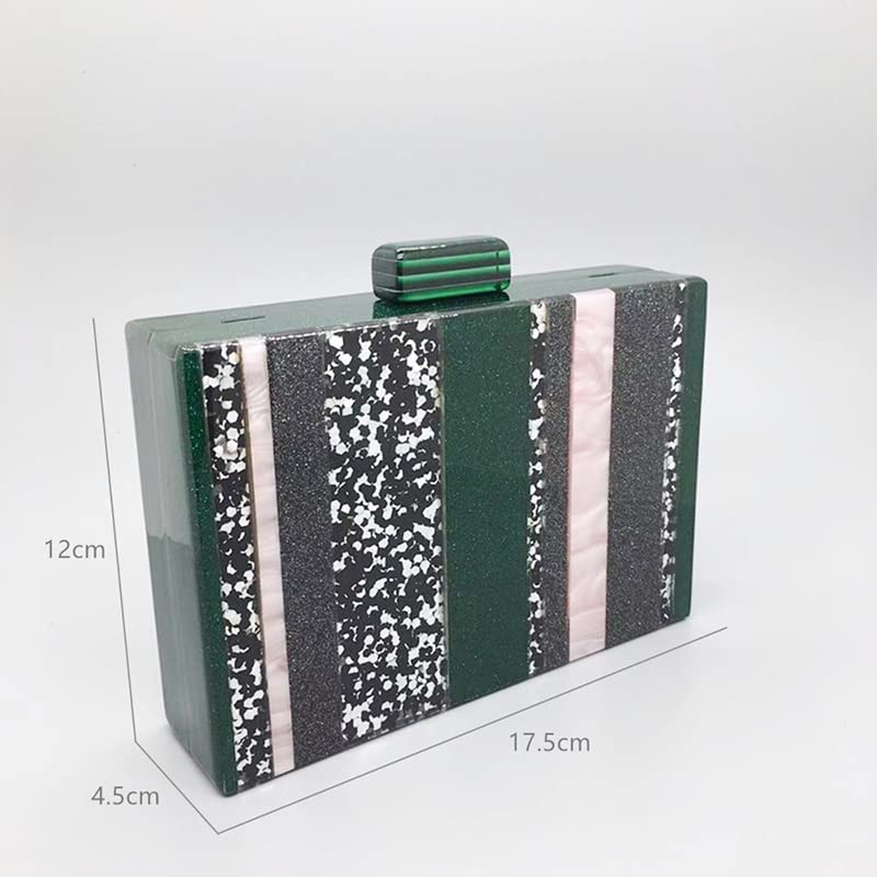 CCBUY Women's Tote Clutch Purses Crossbody Bag Print Acrylic Evening Bags Striped Patchwork Coin Wallet