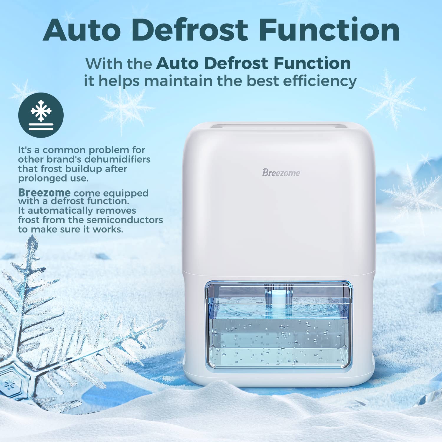 Dehumidifiers Breezome Dehumidifiers for Bedroom 500 ft² Home with 2 Modes 7 lights Ultraquiet Dehumidifier for Basement with Timer Autooff Auto Deforst Protection Small Dehumidifiers for Office RV
