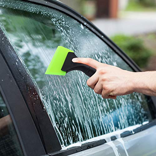 GISSVOGEEK 5 Inch Shower Squeegee, Window Tint Squeegee for Car, RV, Windshield, Shower, Bathroom, Classroom, Glass, Mirror, 1 Non-Slip Rubber Squeegee+1 Spare Water Blade