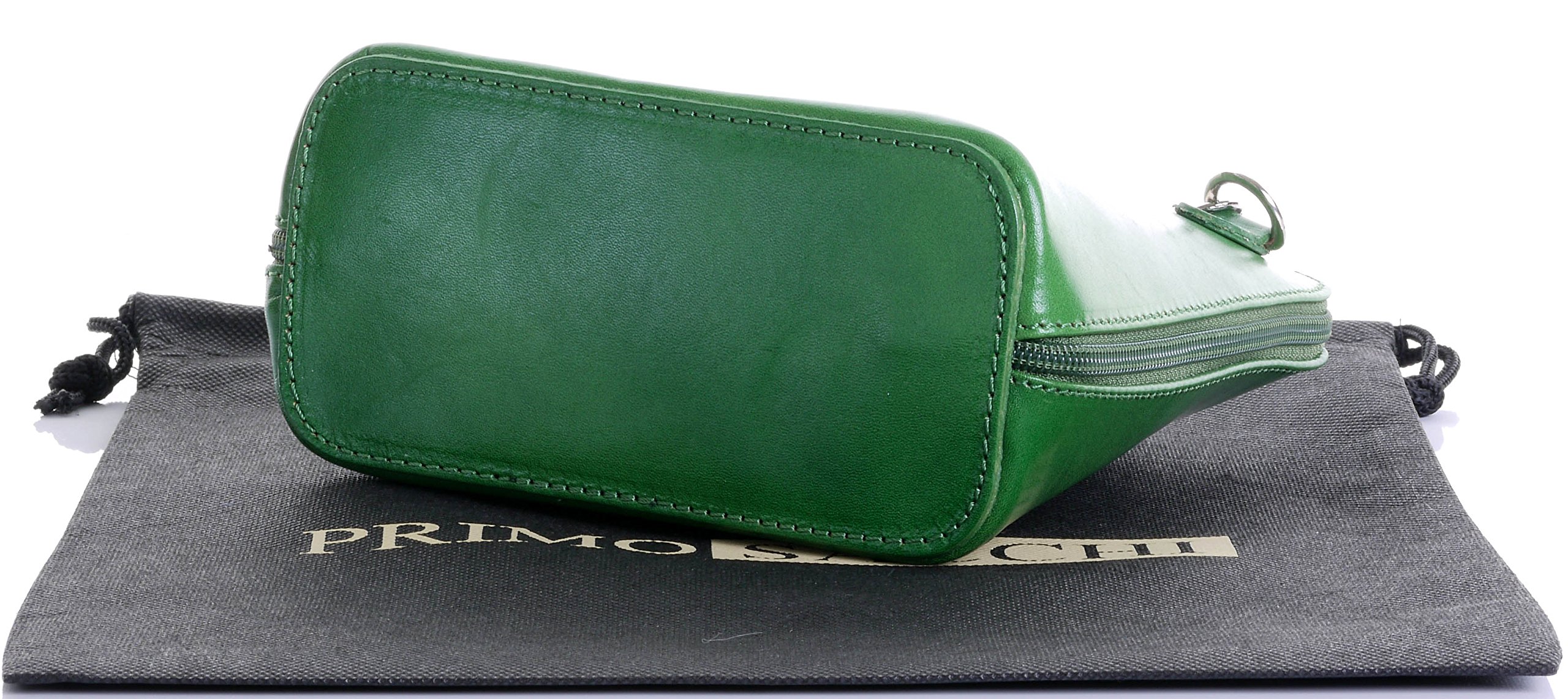 PRIMO SACCHI Ladies Italian Leather Green Small Micro Cross Body Shoulder Bag Handbag Purse