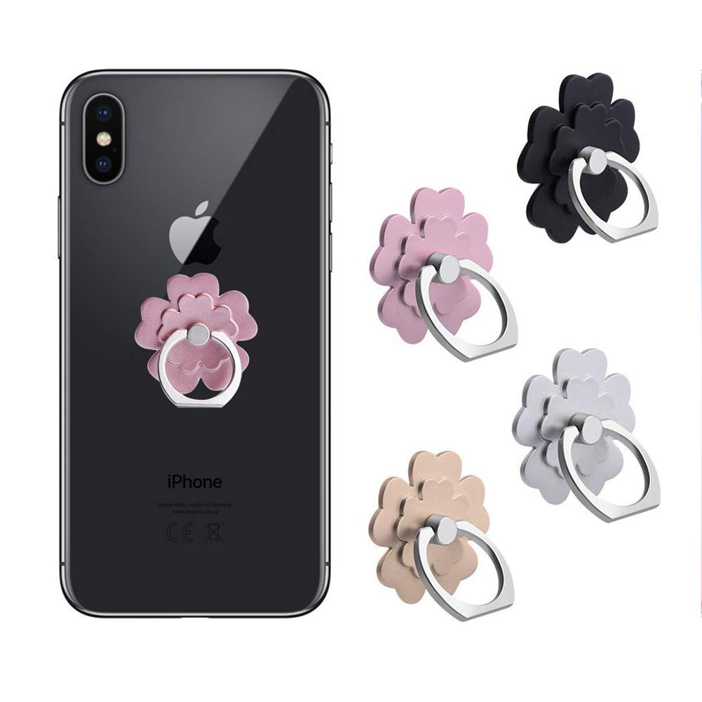 Cell Phone Ring Holder Stand Finger Rings Grip Car Mount 360° Rotation Kickstand Compatible for Smartphones (4 Pack)