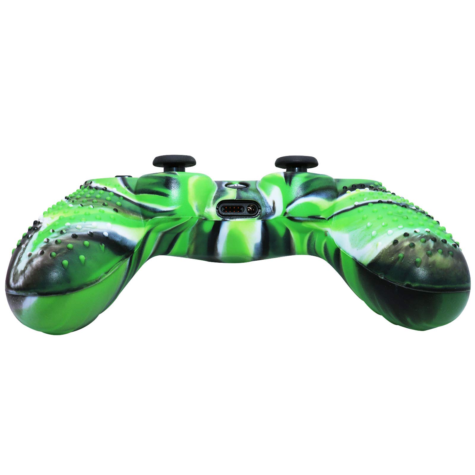 Water Transfer Printing Silicone Skin for PS4 RALAN ,PS4 Silicone Skin Controller for PS4 Slim/PS4 Pro Controller (Black Pro Thumb Grip x 8 ,Cat + Skull Cap Cover Grip x 2)
