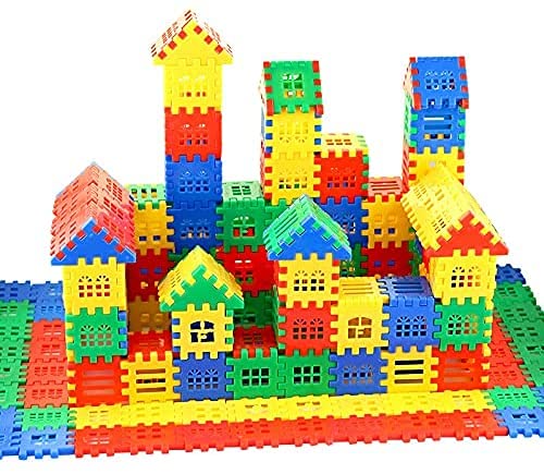 DEJUN Interlocking Children's Building Block Toys - Toddler Building Blocks Educational Toy Set (70 Pieces)-1428