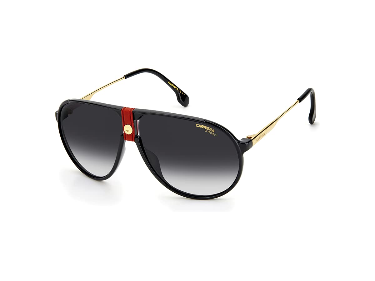 Carrera CA1034/s 63MM Gold Red/Dark Grey Gradient Square Sunglasses for Men for Women + BUNDLE With Designer iWear Eyewear Kit