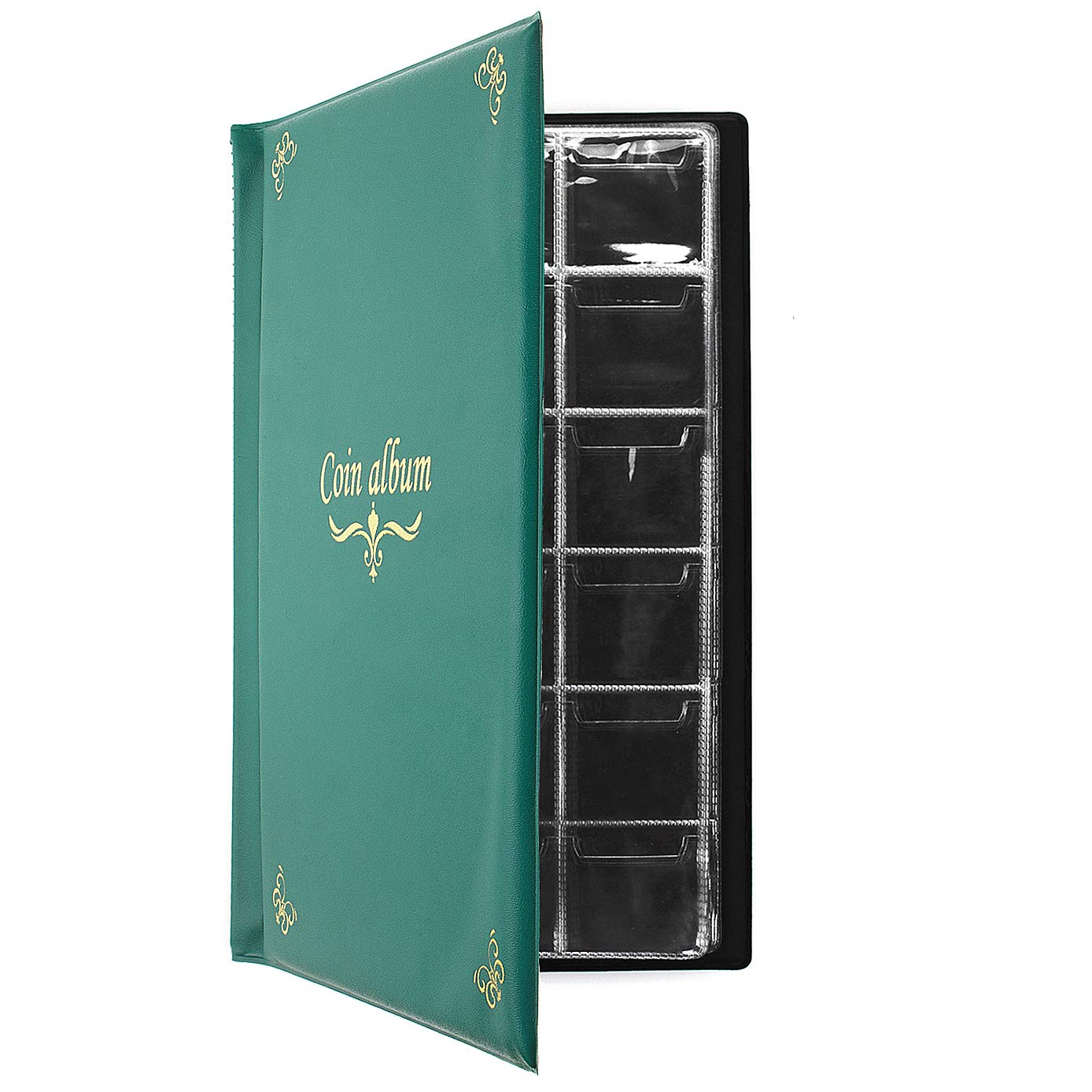 CenterZ 180 Pockets Coin Album, Penny Collecting Book, Souvenir Coins Collection Holder, Ideal for Pressed Pennies Passport, Hobby Coin Collector, Money Specie Display Storage Case (English, Green)