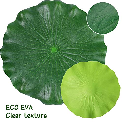 ZAUGONTW 20 Pcs Artificial Lily Pads for Ponds, Realistic Floating Lily Pads Leaves, Lotus Leaves Water Lily Pads Artificial Foliage Pond Decor for Koi Fish Pool Patio Aquarium