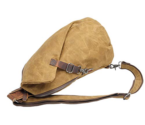 Waxed Sling Bag Crossbody Canvas Bag Waterproof Travel Chest Bags Single Shoulder Bag (Dark Grey)