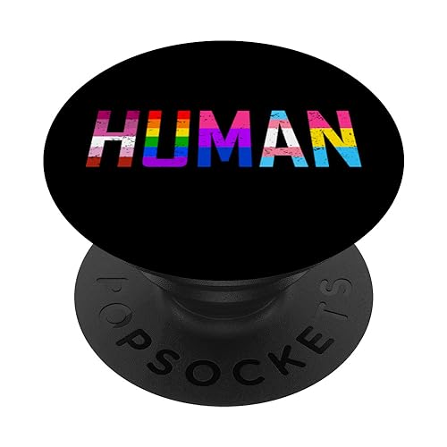 HUMAN Flag LGBT Shirt Gay Pride Month Transgender PopSockets Standard PopGrip