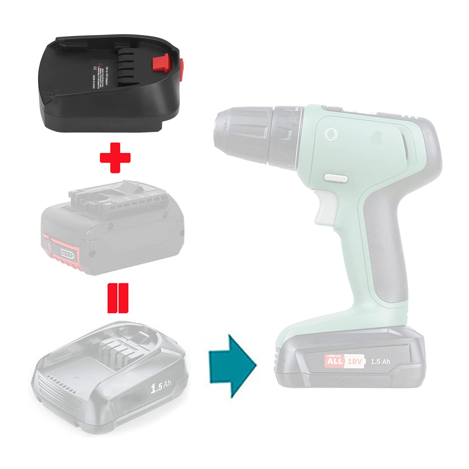 BOSB18C Battery Adapter Converter Lithium Battery Adapter for Bosch BAT618 Li Ion Batteries 18V Electrical Power Tool