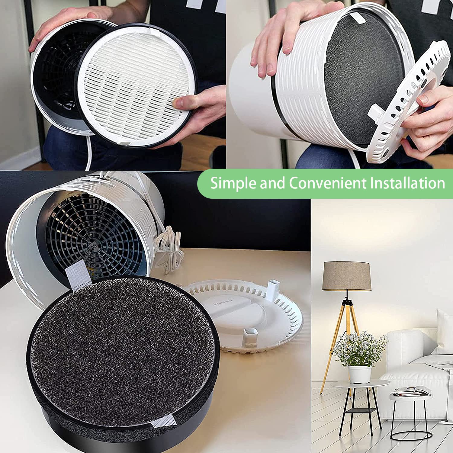 Replacement Filter for LV-H132 Air Purifier, Compatible with Laukowind 3-in-1 Nylon Pre-Filter, High-Efficiency Activated Carbon True HEPA Filters, Part LV-H132-RF, 2 Pack