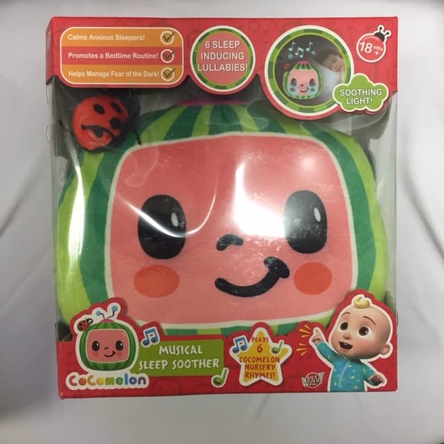 Wow! PODS Stuff CoComelon Toys Musical Sleep Soother | Pre-School Learning Plush Toy That Plays 6 Bedtime Songs Plus Night Light | for Toddlers, Girls and Boys | Ages 2+