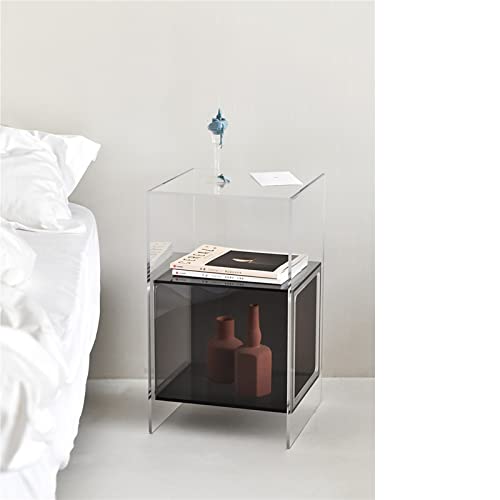 HIGOH Bedside Table Transparent Home Bedroom Auxiliary Furniture Bedroom Bedside Table Multi-Layer Bedside Table Rack Shower Room Table (Color : Colour3)