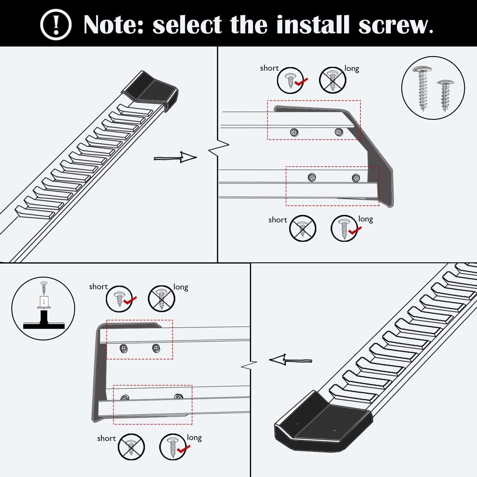 COMNOVA Pair Running Board Nerf Bar Compatible with 17-24 Ford F250 Superduty Crew Cab(4 Full Size Doors) Rocker Slider Side Steps,Width 6 Inches V Style.with OE Style Brackets.