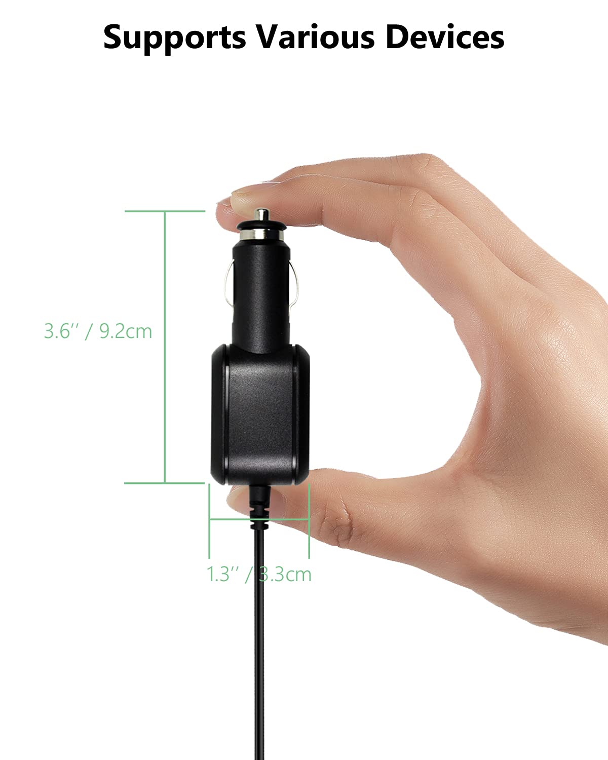 Car Charger Adapter for Portable DVD player, 6 Ft New Replacement Cigarette Lighter Power Cord Charger for Portable DVD Player