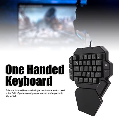 CUTULAMO One Handed Gaming Keyboard, Half Keyboard Accurate Control 35 Keys Ergonomic Design for Home for Dorm for Game