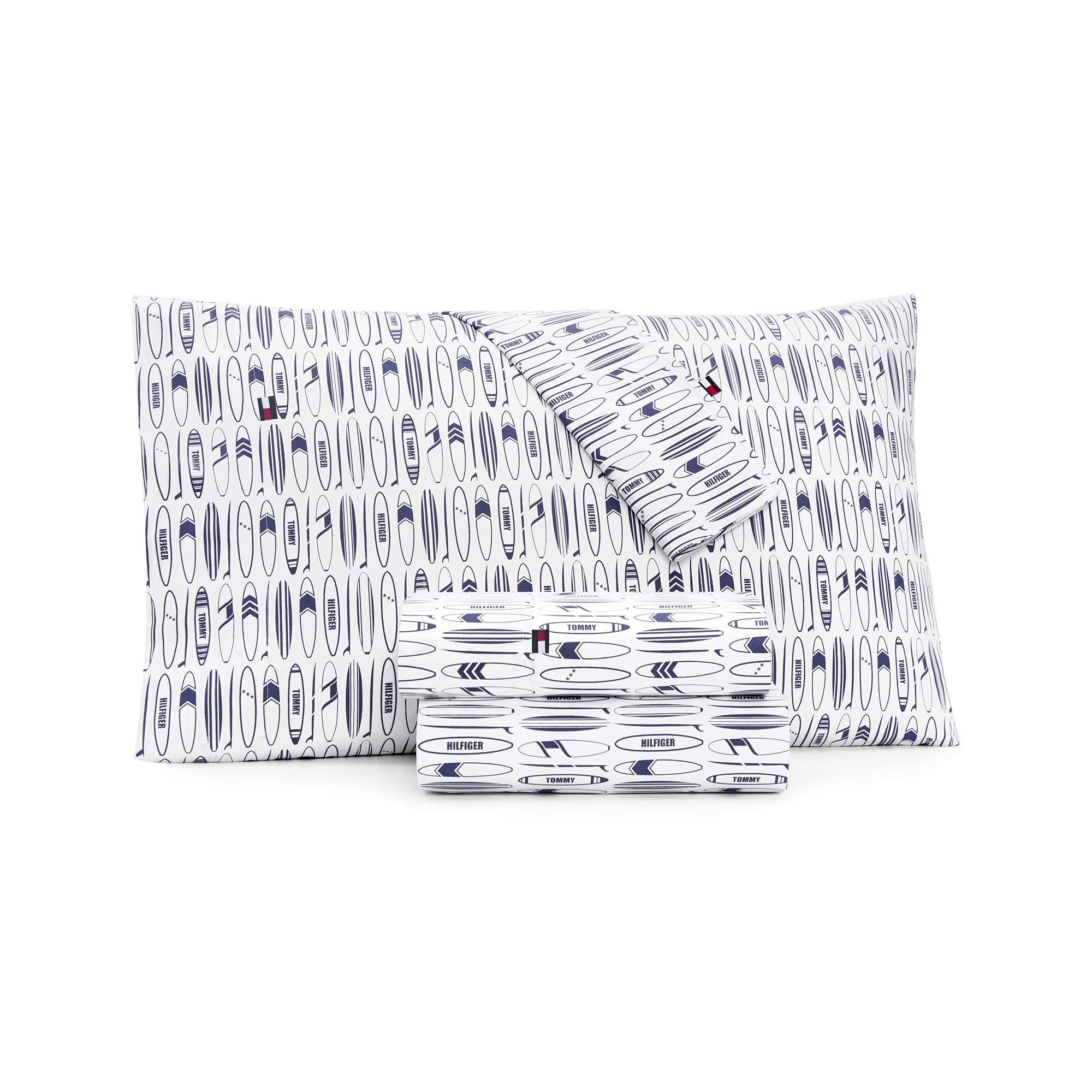 Tommy Hilfiger Surf Boards Sheet Set Full Vintage Indigo,10T0394-FU-V1-D2,4