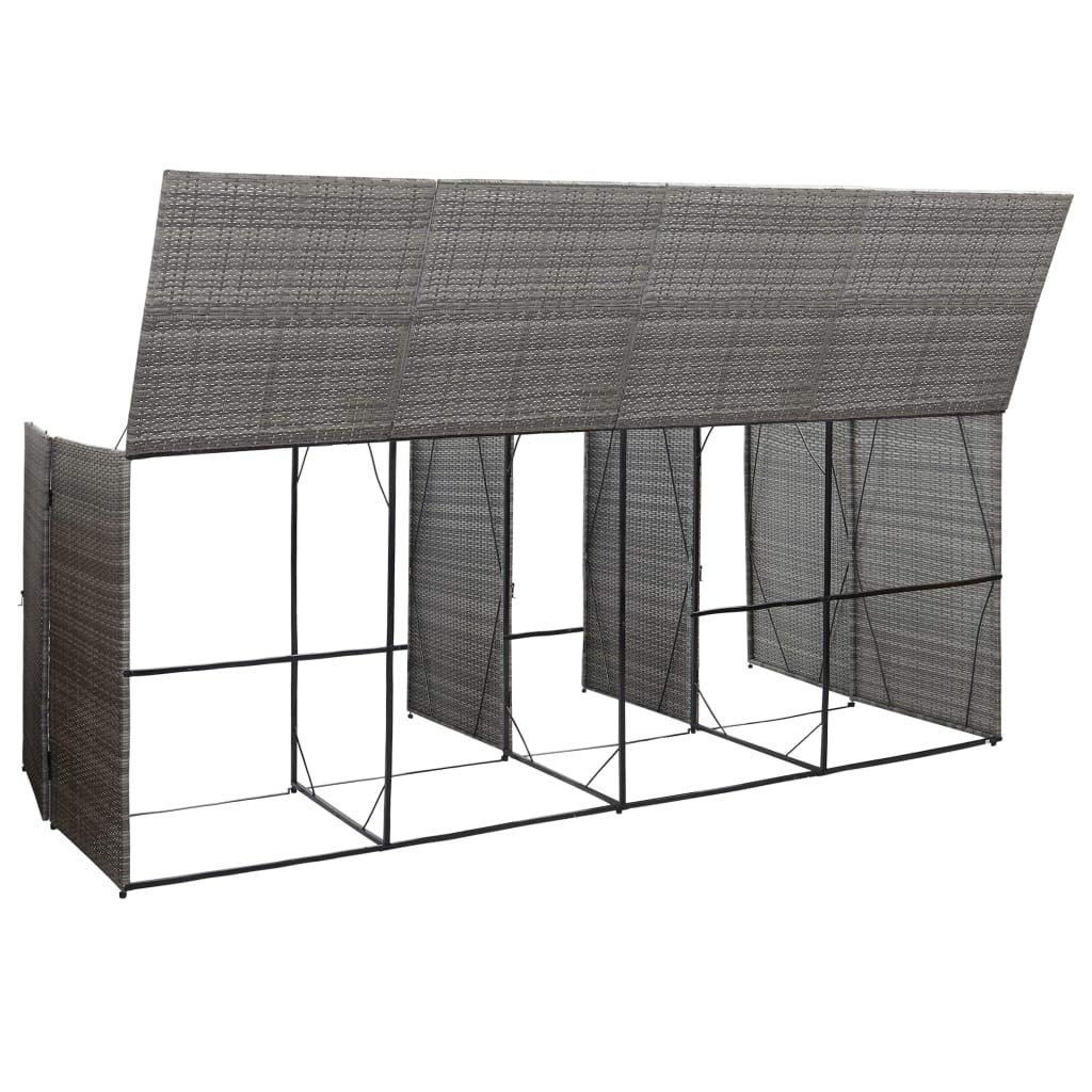 Canditree Outdoor Large Storage Shed for Garbage Cans, Garden Tools, Bin Shed Poly Rattan for Patio Backyard (Anthracite)