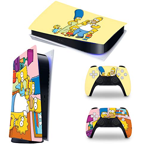 Cartoon Funny Family PS5 Standard Edition Console and Controller 5 Controller Skin Set - PlayStation 5 Vinyl