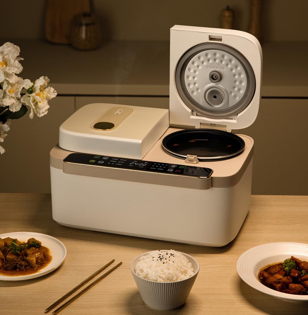 GibYs Large Capacity Multi-Function Rice Cooker with Double Pots for Students Non-Stick Rice Cooker (Rice Cooker)