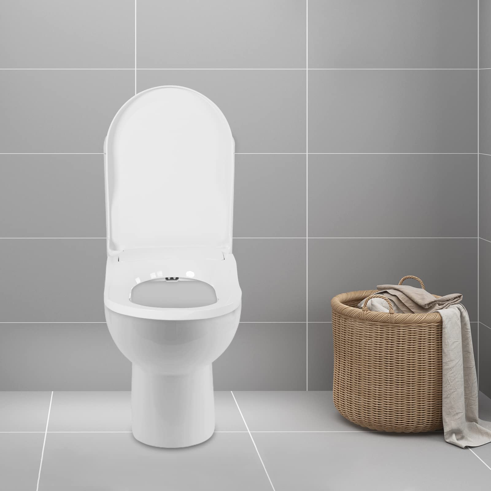 RIAHNEAH Non-Electric Bidet Toilet Seat, Fits Elongated Toilets, White, Dual Nozzle System - Bidet with Easy Installation