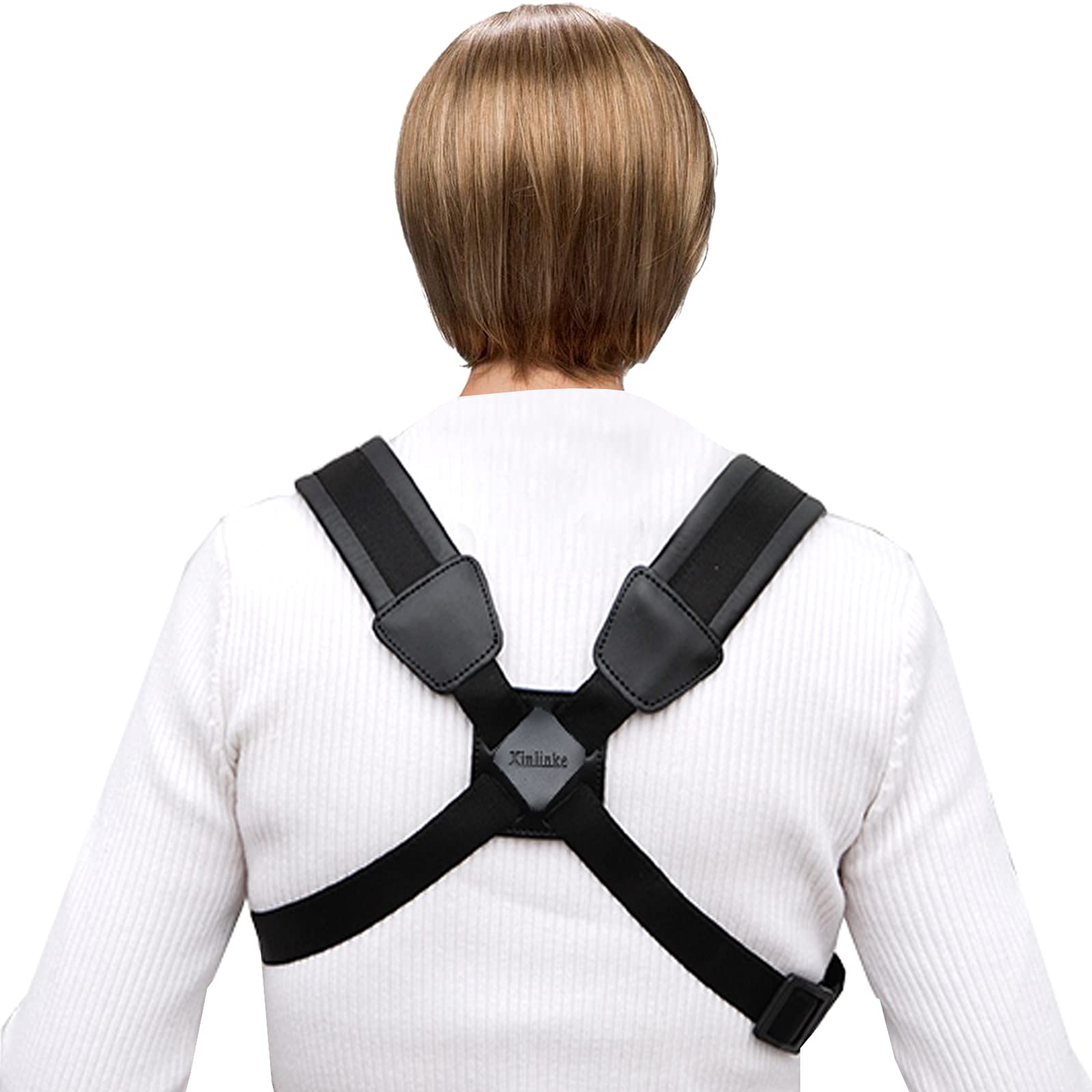 Xinlinke Saxophone Harness Sax Strap No Stress on Neck Soft Shoulder Padded for Alto Tenor Baritone Clarinet,Large Size