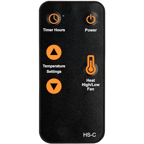 Compatible with Heat Surge Electric Fireplace Stove Heater Infrared Remote Control Accent Power Tower, Mini Glo Touch, Mini Glo Touch HD Widescreen, 2014 S8 EV.3 RNG Item # 30000770