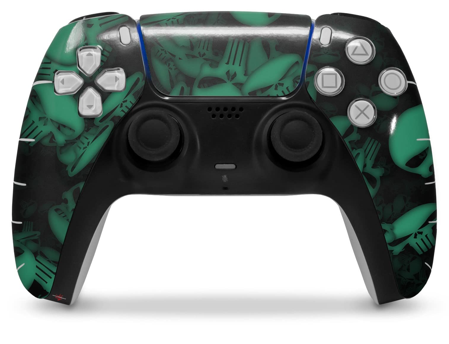 WraptorSkinz Skin Wrap compatible with Sony PS5 DualSense Controller Skulls Confetti Seafoam Green (CONTROLLER NOT INCLUDED)
