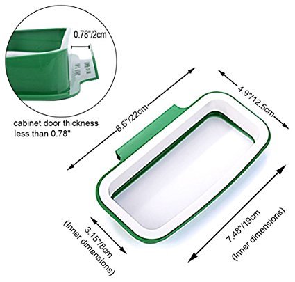Kitchen Hanging Clip on Trash Bag Holders Travel Garbage Can Rack Fixed Cabinet Rubbish Bin Plastic Bracket Hanger of Cupboard Closet Door Thread-off Proof design Car (2PCS)