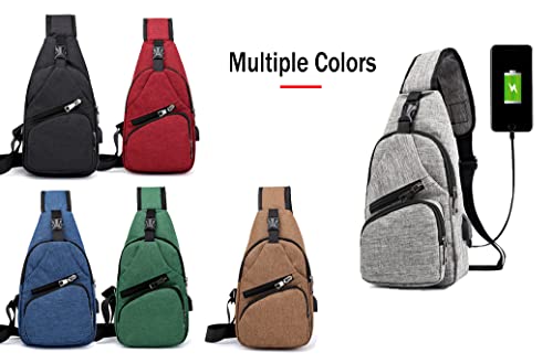C.T.Soarsky Sling Bag Shoulder Backpack Chest Bags Crossbody Daypack for Women & Men with USB Charging Port-Black2