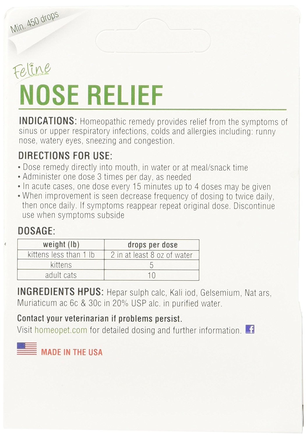 HomeoPet Feline Nose Relief, 3-Pack, 15 mL Each