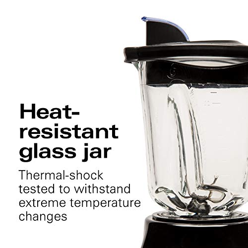 Hamilton Beach Stack & Snap Food Processor and Vegetable Chopper, Black & Wave Crusher Blender with 40 Oz Glass Jar and 14 Functions for Puree, Ice Crush, Shakes and Smoothies, Stainless Steel