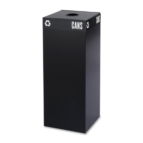 Safco Products 2983BL Public Square Recycling Receptacle Base, 37-Gallon (Top Sold Separately), Black