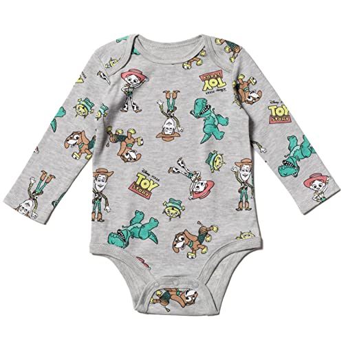 Disney Pixar Toy Story Alien Bullseye Rex Jessie Infant Baby Boys 4 Pack Bodysuits White/Gray/Blue/Black 12 Months