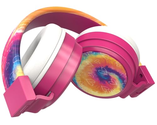 Gabba Goods Kids Safe Sound Adjustable, Foldable 3.5mm Wired Over Ear Headphones with Printed Design