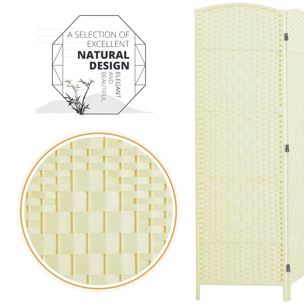 JOSTYLE Room Divider 6ft. Tall Extra Wide Privacy Screen, Folding Privacy Screens with Diamond Double-Weave Room dividers and Freestanding Room Dividers Privacy Screens(Brown, 6-Panel)