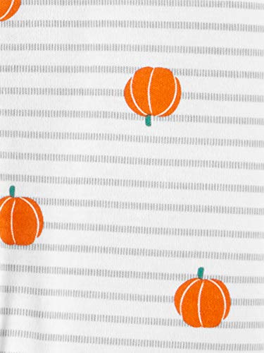 Simple Joys by Carter's Unisex Babies' Halloween Cotton Snap Footed Sleep and Play, Pack of 2, Skeleton/Halloween Pumpkin, 0-3 Months